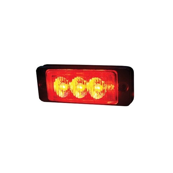 R65 Slimline High Intensity 3 Red LED Warning Light (20 flash patterns ...